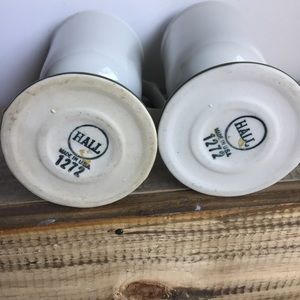 Hall | Dining | Vintage Hall White And Green Pottery Mugs | Poshmark